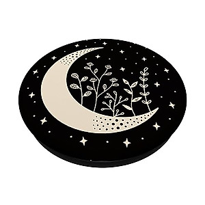 Cool Galaxy Moon Space Stars Sky Flower Aesthetic Black PopSockets Standard PopGrip
