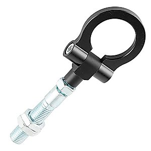 Tow Hook, Heavy Duty Car Racing Tow Hook Red Folding Ring Refitting Front Auto Trailer Accessory Fit for Hyundai Veloster 2012‑2017(Black)