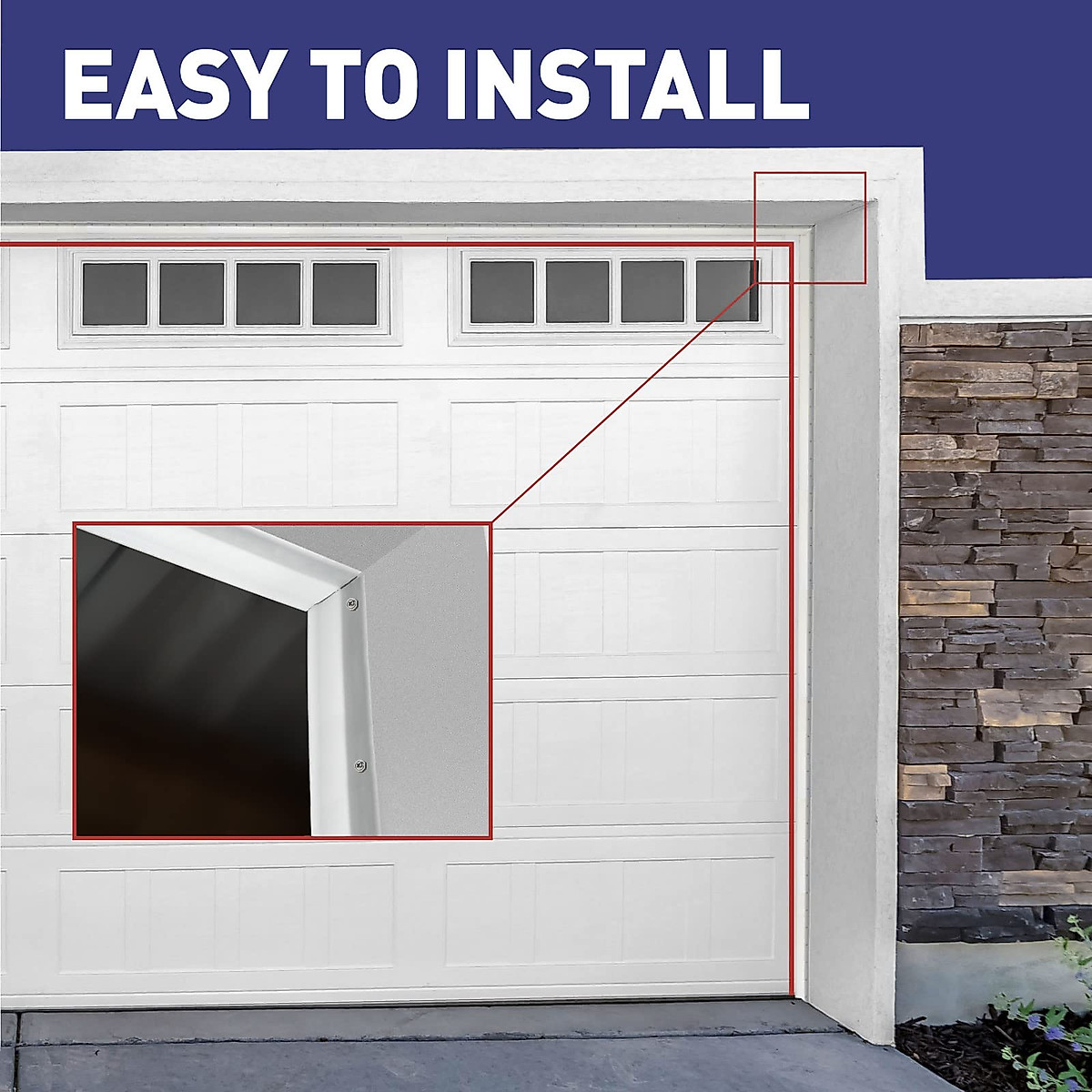 FOSLUOC Garage Door Seal Top and Sides Seal Strip White 34 FT Adhesive Backed Rubber Weather Stripping Replacement Weatherproofing Universal Sealing