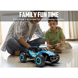 RACENT Remote Control Car, 2.4Ghz High Speed 20KPH RC Cars for Boys, 1:16 Scale All Terrain Monster Truck Off Road RC Truck (Green and Blue)