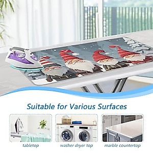 GOODOLD Christmas Gnome Ironing Mat Portable Travel Ironing Pad for Washer,Dryer,Table Top, Iron Board Alternative Cover, Large Heat Resistant Ironing Blanket