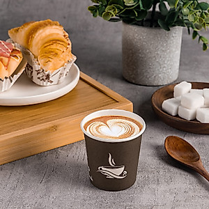 LITOPAK 500 Pack 4 oz Paper Cups, Brown Disposable Hot Coffee Cups for Party, Picnic, Travel, and Events