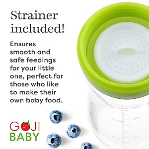 Goji Baby – Baby Food Dispensing Spoon – Mess-Free Feeding – Silicone Baby Food Dispenser for 4+ Months – Precise Food-Release Bottle Spoon Feeder – Straining Baby Squeeze Spoon (Green, 4 Pack)