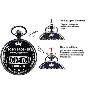 Brother Gifts, Brother Gifts from Sister, Christmas Gifts, Best Brother Gifts, Birthday Gifts for Brother, Brother Birthday Gift Ideas, Brother Necklace, Brother Bracelet, Brother Pocket Watch