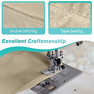 ABCCANOPY Ottoman Cover Upholstered Chair Cover Universal Furniture Cover Chair Cover Common Indoor and Outdoor Waterproof and Dustproof 28x28x17 Beige Brown