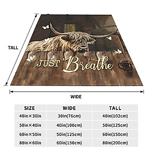 Highland Cow Blanket Highland Cattle Decor Throw Blanket Farmhouse Cow Blanket Gifts for Girls Boys Super Warm Soft Plush Lightweight Fleece Flannel Bedding Blanket for Kids Adults Men Women 50"X40"