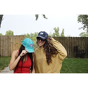 Funky Junque Vintage Patch Hat: Butterfly Hearts - Black