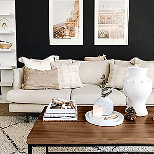 Nathan James Doxa Modern Industrial Coffee Table Wood in with Metal Rectangle Frame, Dark Brown/Black