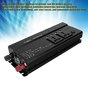 Suuonee Car Power Converter, 4000W DC 12V to AC 220V LCD Display Pure Sine Wave USB Power Inverter Converter