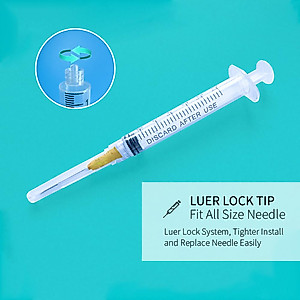 10 Pack 3ml Syringes with Needle - 25G, 1.0 inch Needle Luer Lock Syringe Individually Packaged