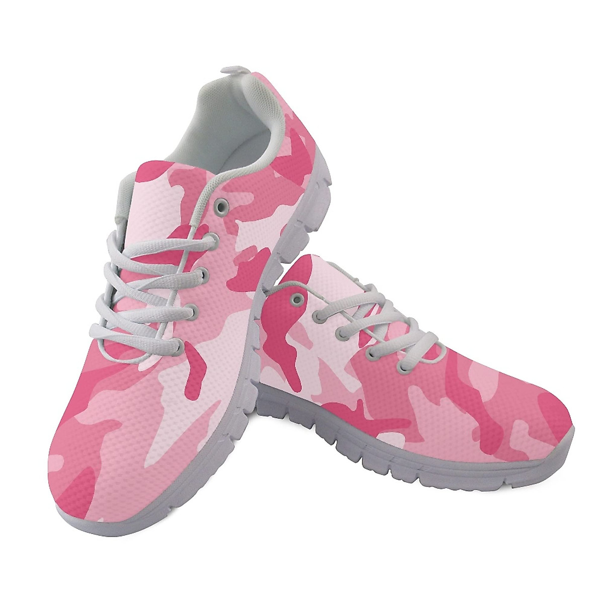 TOADDMOS Pink Camo Athletic Tennis Shoes for Women Lightweight Breathable Mesh Running Shoes Walking Jogging Sport Sneakers
