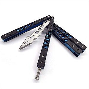 Nabalis G10 Spaner Ultra-Butterfly Knife Balisong Trainer - Folding Knife Unsharpened - for Practicing Flipping, Blunt Practice, No Edge Tool, Lightweight Ball Bearing CNC Durable Crowbar Tool