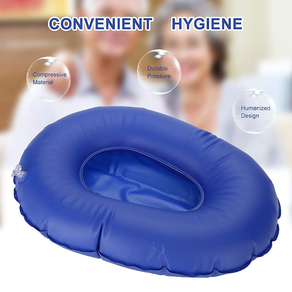 Sonew Professional Air Inflatable Potty Blue Seat Cushion Portative Chair Cushion Foldable Back Cushion