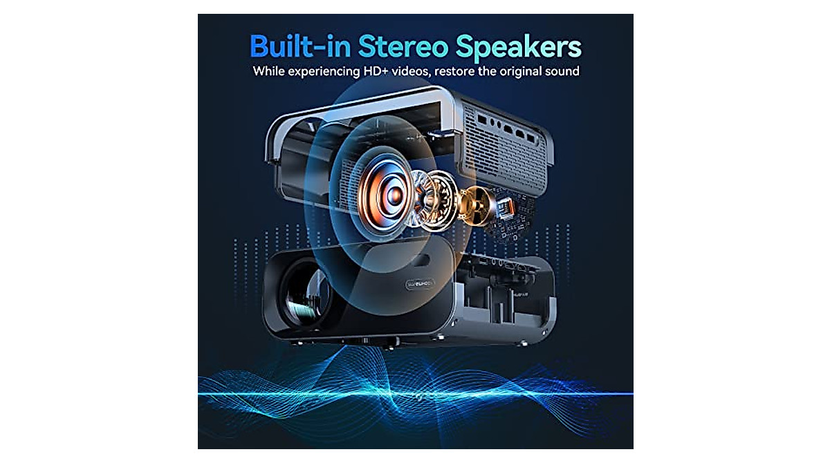 SUREWHEEL 1080P WiFi Bluetooth Projector | 12000 Lumens