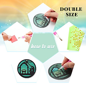 Estune 28 Pcs Christmas Nativity Scene Diamond Painting Keychain for Adult Christmas 5D DIY Diamond Painting Art Keychain Decor Keychain Making Kit Diamond Key Diamond Ornaments Craft Accessories