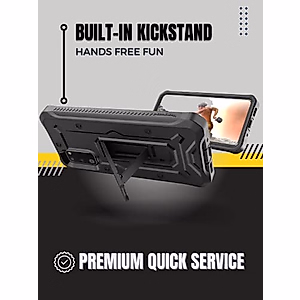 ArmadilloTek Vanguard Case Compatible with Samsung Galaxy S20 (6.2 inches) Military Grade Full-Body Rugged with Built-in Kickstand [Screenless Version] - Black