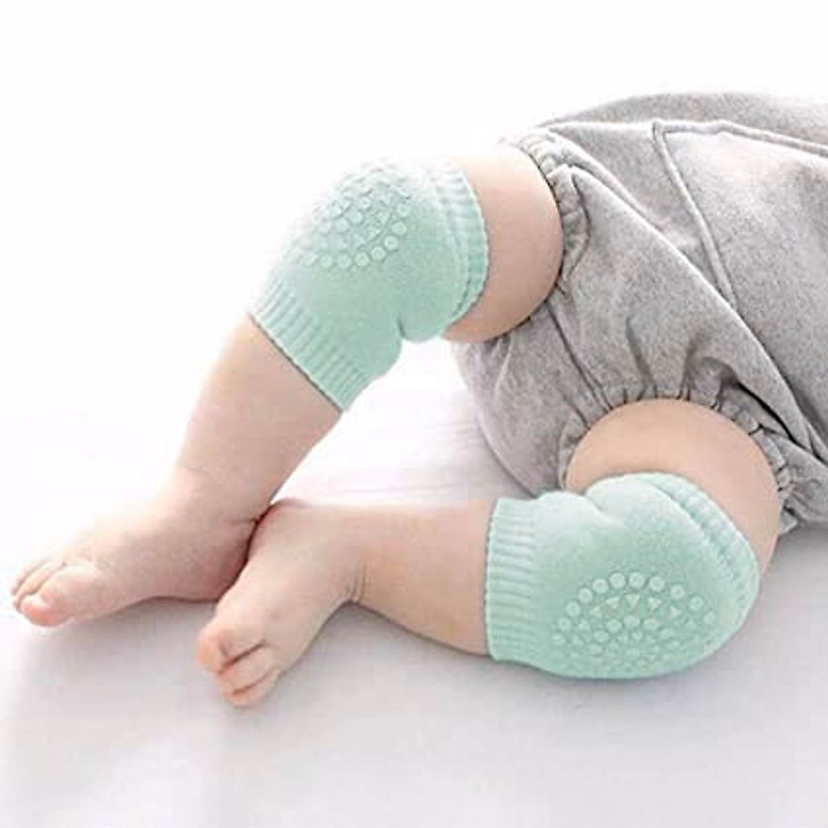 GUAGLL 5 Pairs Baby Knee Pads for Crawling Toddler Leg Warmers Non-slip Elastic Cotton Socks for Crawling 6-24 Months