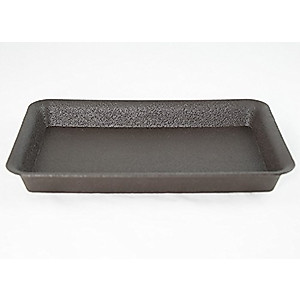 Rectangular Dark Brown Plastic Bonsai Training Pot, Cactus & Succulent Planter + Tray - 8.5"x 6.5"x 2.75"
