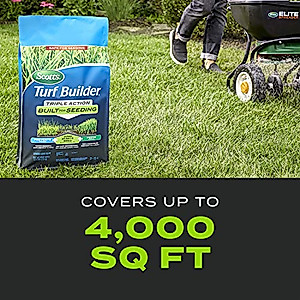Scotts Turf Builder Triple Action Built For Seeding: Covers 4,000 sq. ft., Feeds New Grass, Lawn Weed Control, Prevents Crabgrass & Dandelions, 17.2 lbs.