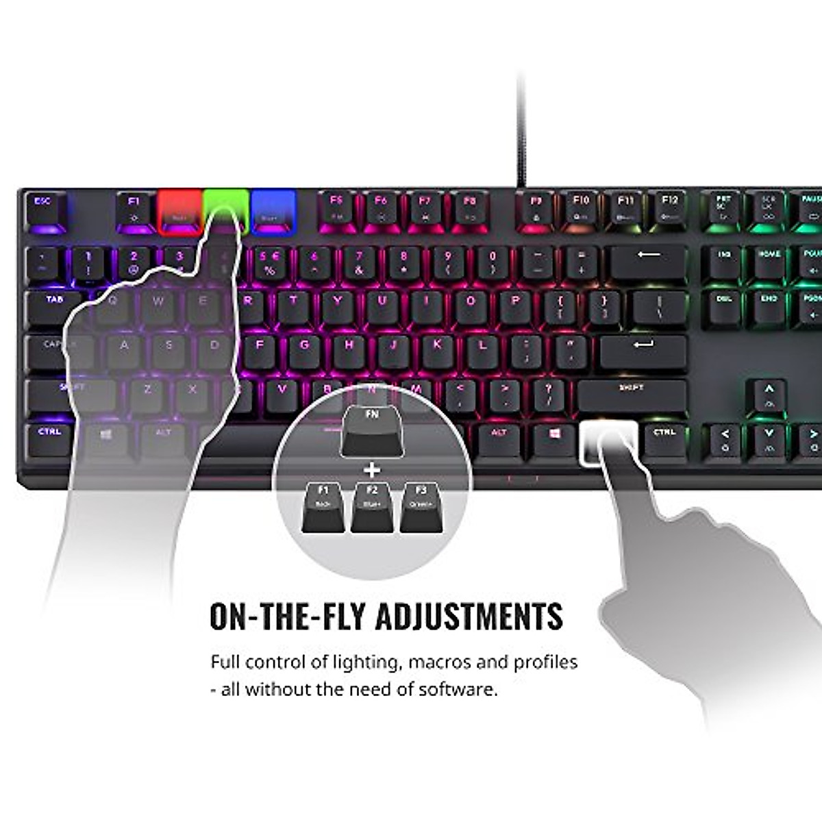 Cooler Master MK-750-GKCM1-US MasterKeys MK750 RGB LED Mechanical Gaming Keyboard, Cherry MX Brown, RGB LED, Full Size, Wrist Rest (Large)