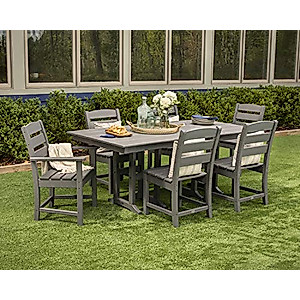 POLYWOOD® Lakeside Dining Table, Slate Grey