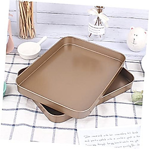 FURLOU 10 Square Pan Bread Oven Mini Oven Mini Loaf Pan Nonstick Loaf Pan Baking Cookie Sheets Pans Oven Cake Pan Cake Mold Pan Baking Tray Bakeware Bread Pan Baking Tools Golden Oval Plate