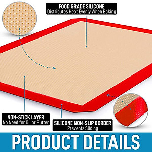 Baking mats - Premium Non-stick Silicone Bake & Pastry - Set 4 items