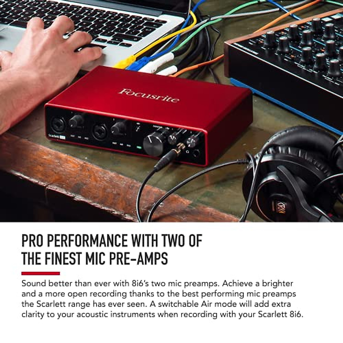 Focusrite Scarlett 8i6 3rd Gen USB Audio Interface Recording, Songwriting, & Streaming High-Fidelity, Studio Quality Recording, With Transparent Playback