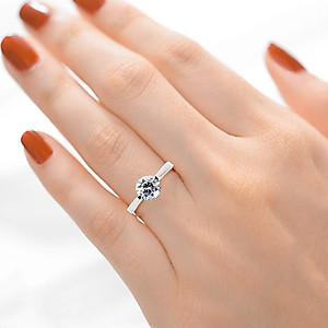 Eternal Sparkles Women’s CZ Cubic Zirconia Sustainable Solitaire Bridal Engagement Ring in Hypoallergenic Stainless Steel for Wedding Proposals and Anniversaries