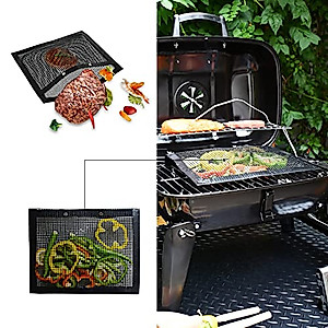 Zorestar BBQ Mesh Grill Bag-Reusable Grill Pouches 3-Pack Large Non-Sticking Grilling Pouches for Outdoor: Heat-Resistant, Nonstick, Dishwasher Safe Grilling Accessories for Cooking, Barbecue, Smoker