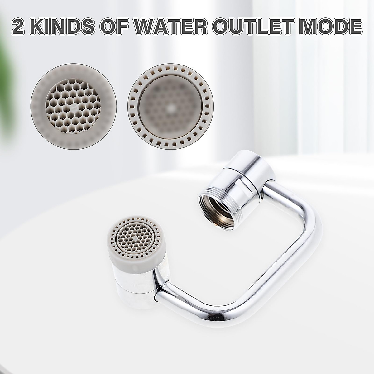 DOITOOL 1080° Swivel Faucet Extender for Bathroom Sink, 2 Water Outlet Modes 1080° Rotatable Faucet Aerator 360° Swivel Faucet Attachment Kitchen Bathroom Faucet Extender Rotating Tap Aerator