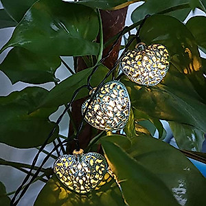 YUEWEIWEI Solar String Outdoor Garden Light Rustproof Silver Heart Shaped LED Light 20 LED Solar Fairy Tale String Light Garden Light Home Decoration