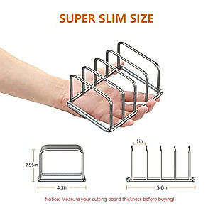KORRTFID Cutting Board Holder Stand, Cutting Board Storage Rack, Cutting Board Organizer, 304 Stainless Steel Cutting Board Holder, Cookie Sheets Organizer (1.0 Inch Width Slots)