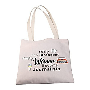 MBMSO Journalist Tote Bag Journalism Gifts News Reporter Gifts only the Strongest Women Become Journalists Shoulder Bag (Journalist Tote Bag)