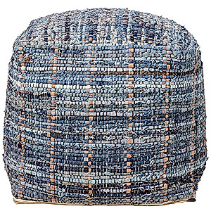Christopher Knight Home Harris Fabric Pouf, Denim