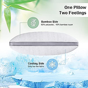 Meoflaw Cooling Pillows Standard Size Set of 2,Shredded Memory Foam Bed Pillows for Sleeping,Standard Pillows for Back & Side Sleepers,Adjustable 2 Pillows Standard Size with Washable Cover