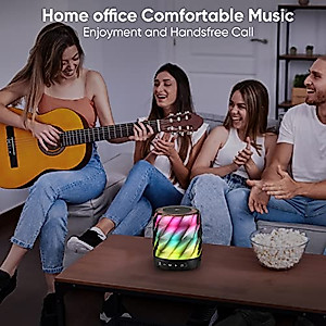 LFS Bluetooth Speaker with Lights, Portable Wireless Speaker, Powerful 20W Sound, IPX5 Waterproof, 7 Color Lights, 20H Playtime, Night Light Party Speakers, Perfect for Home, Outdoor, Holiday