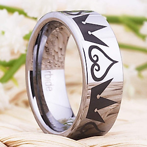 CLOUD DANCER Cosplay Jewelry 8mm Silver Pipe Kingdom Hearts & Crowns Design Ring Wedding Ring Engagement Ring-Free Inside Engraving (11)