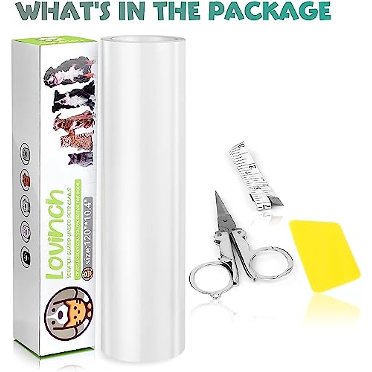 Lovinch [Thickened Vinyl] Cat Scratch Furniture Protector, Clear Couch Protector for Cat, Anti Cat Scratching Deterrent Tape, Pet Training Tape from Scratching Furniture Couch Door – [120" X 10.4"]