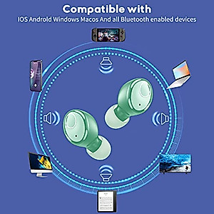 Bluetooth Earbuds,Kurdene S8 Wireless Earbuds 48H Playtime Call Noise Cancelling IPX8 Waterproof Ear Buds Deep Bass Earphones with Microphone in-Ear Stereo Headphones for Work,Sport,Running