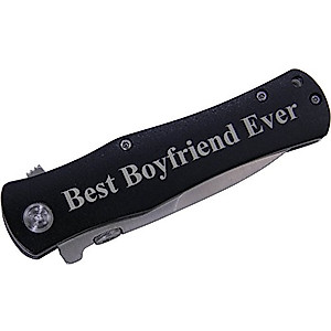 Best Boyfriend Ever Folding Stainless Steel Pocket Knife, (Black Handle