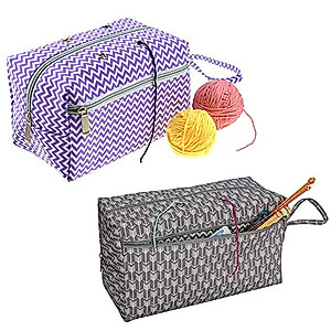CHXIHome Yarn Storage Tote,Crochet Yarn Storage Bag Organizer with Divider for Crocheting & Knitting Supplies Portable Handmade Sewing Supplies Storage