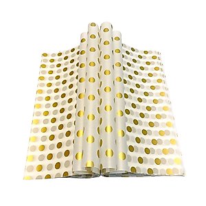 Suiwen Women's Day Christmas Wax Paper Sheets Gold Dot Wax Paper Sheets Deli Wraps Tray&Basket Liner Deli Paper Wax Paper Baking Paper Colored Parchment Paper Greaseproof for Food (150)