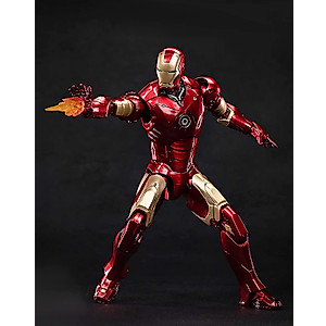 UXOUYIC Irοnman Movie Series - Collectible Irοnman Action Figure Metal Painting 20 Joints Movable Model Toys (7 inches) (Mark 3)