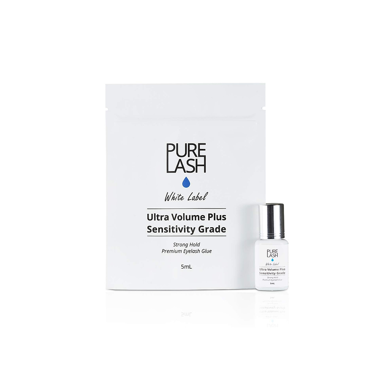 Most Sensitive Eyelash Extension Glue / Pure Lash / White Label / 5 Milliliter / 2-3 Seconds Drying Time / Retention 4-5 Weeks / Professional Use Only / Sensitivity Grade Adhesive