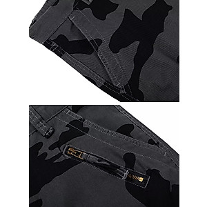 TRGPSG Men's Wild Cargo Pants, Camo Pants Cotton Casual Work Hiking Pants with 8 Pockets 5337 E Camo 34