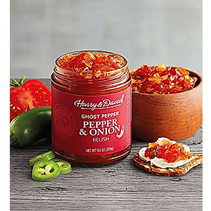 Al Amin Foods Harry and David Ghost Pepper and Onion Relish 2 Glass Jars Net Wt 9.5 (269g) each., Red