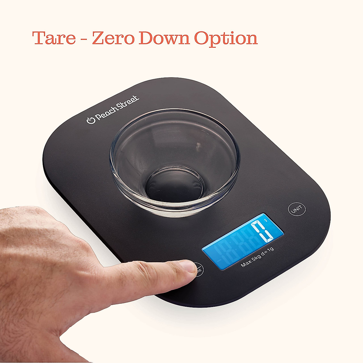 Digital Kitchen Food Scale - LCD Display Weight in Grams, Kilograms, Ounces, Fl Ounces, Milliliters, and Pounds Perfect for Precise Measurements, Baking, Cooking, Meal Prep, Weight Loss,