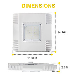 150W LED Gas Station Canopy Light, 5700K 21000LM Ultra Bright Surface Mount LED Garage Shop Ceiling Light (600W HID/HPS Equivalent), Commercial Canopy Lighting 90-277V IP65 UL & DLC Listed (4-Pack)