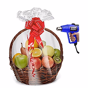 Purple Q Crafts Shrink Wrap Basket Bags 10 Pack For Gift Baskets Clear cellophane PVC Shrink Bags 24"X 30"